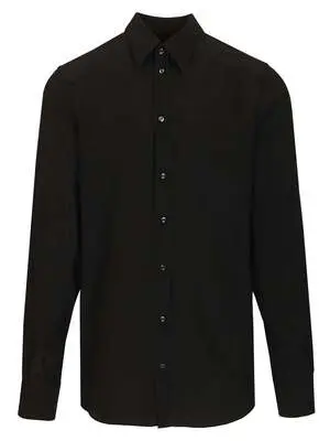 Dolce & Gabbana Formal Shirt In Silk Crepe De Chine - Black