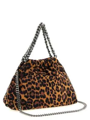 Stella McCartney Falabella Mini Drawstring Handbag With Leopard Print