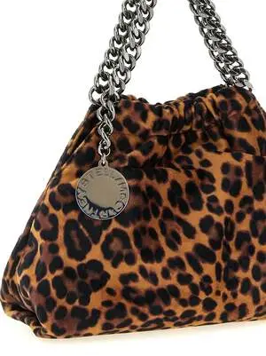 Stella McCartney Falabella Mini Drawstring Handbag With Leopard Print