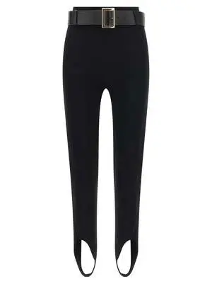 SELF-PORTRAIT Leggings With Stirrup And Belt