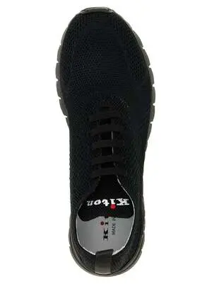 Kiton Knitwear Sneakers With Logo Embroidery - Black