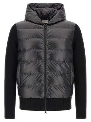 Moncler Padded Hooded Cardigan - Black
