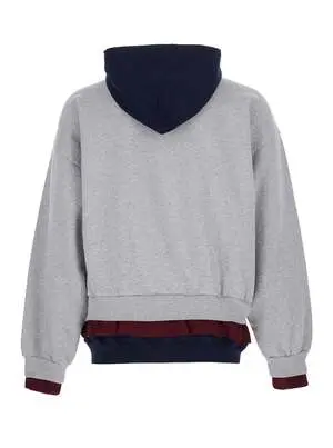 Balenciaga Grey Hoodie With Embossed Logo On The Front In Cotton Blend - Multicolor