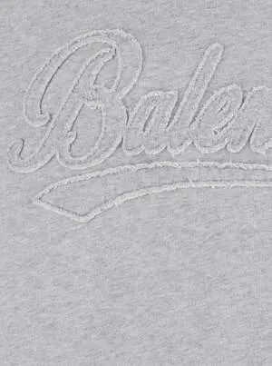 Balenciaga Grey Hoodie With Embossed Logo On The Front In Cotton Blend - Multicolor