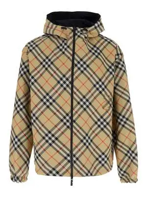 Burberry Reversible Jacket With Ekd Logo Embroidery And Check Motif
