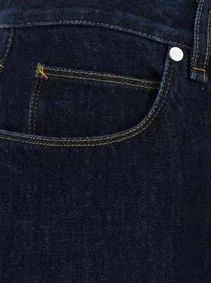 Fendi Blue Jeans With Logo Patch On The Back In Denim For
