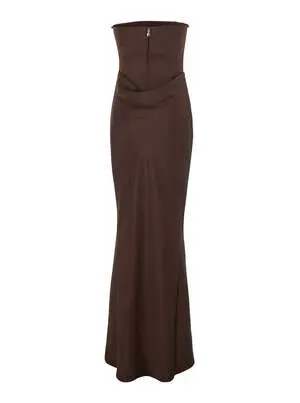 ROTATE BY BIRGER CHRISTENSEN Long Sleeveless Dress With Draping In Tech Fabric - Multicolor