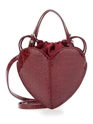 ROTATE BY BIRGER CHRISTENSEN Red Handbag With Heart Silhouette And Adjustable Shoulder Strap In Leather For - Multicolor
