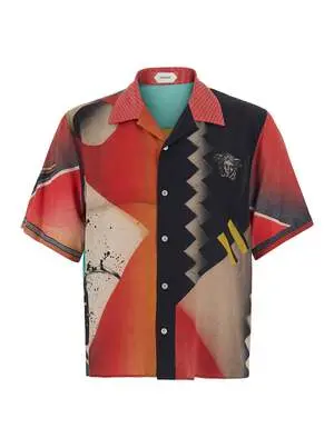 Versace Shirt With All-over Print In Silk For - Multicolor