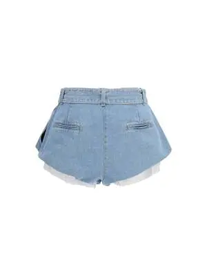 Magda Butrym Flared Denim Shorts With Undershorts