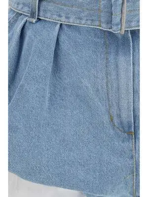Magda Butrym Flared Denim Shorts With Undershorts