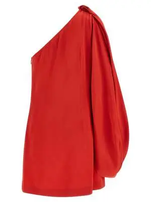 Stella McCartney One-shoulder Cape Dress - Red