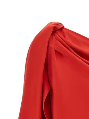 Stella McCartney One-shoulder Cape Dress - Red