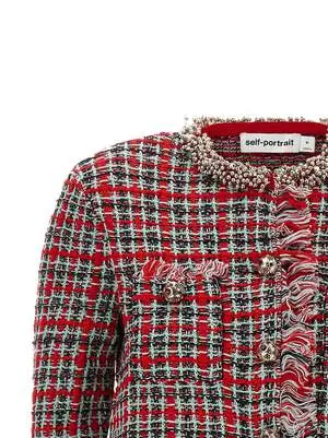 SELF-PORTRAIT Fringed Knit Jacket