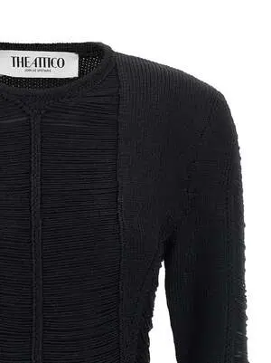 Attico Fringed Knit Dress
