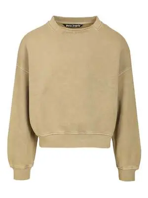Palm Angels Curved Logo Sweatshirt - Green