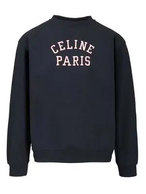 Celine Crewneck Cotton Sweatshirt - Blue