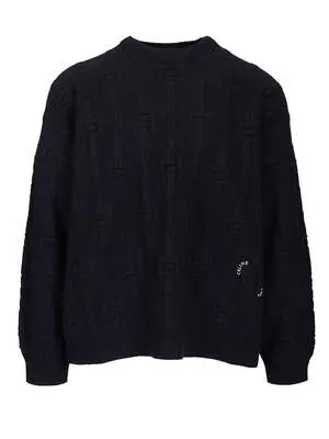 Celine Oversized Cashmere Sweater With Chain Stitching And Embroidery