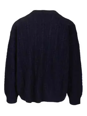 Celine Oversized Cashmere Sweater With Chain Stitching And Embroidery