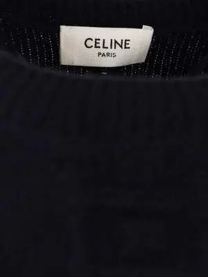 Celine Oversized Cashmere Sweater With Chain Stitching And Embroidery