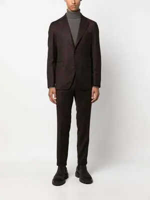 Tagliatore Wool Turtleneck With Woven Motif - Gray