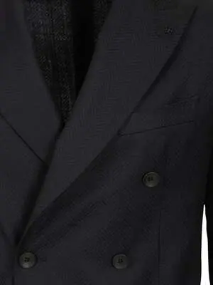 Tagliatore Double-breasted Herringbone Fabric Blazer