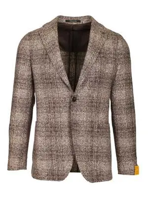 Tagliatore Blazer In Wool And Silk Jersey - Brown