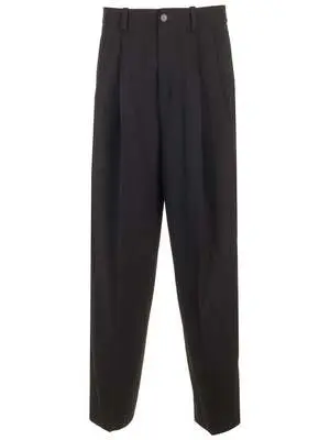 Off-White Virgin Wool Trousers - Black