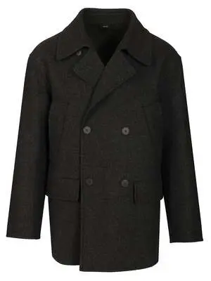 Fendi Wool Felt Double-breasted Pea Coat - Gray