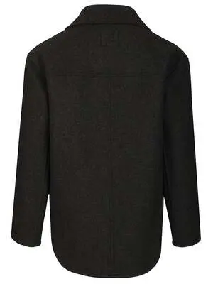 Fendi Wool Felt Double-breasted Pea Coat - Gray