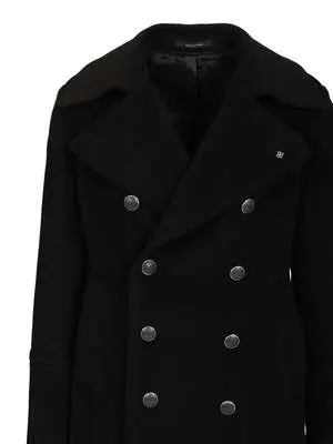 Tagliatore Double-breasted Wool Coat With Notched Lapel