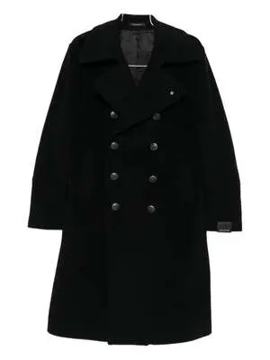 Tagliatore Double-breasted Wool Coat With Notched Lapel