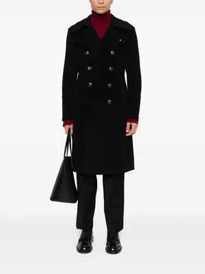 Tagliatore Double-breasted Wool Coat With Notched Lapel