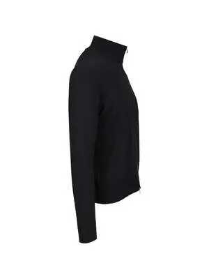 Tagliatore Zip-up High Neck Sweater In Cotton And Silk - Blue
