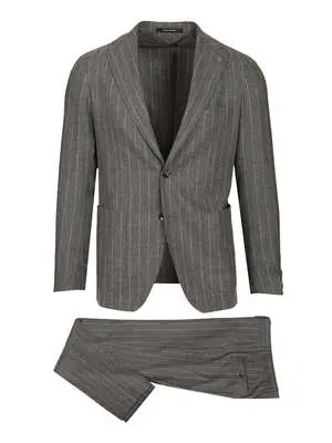 Tagliatore Montecarlo Pinstriped Suit - Gray