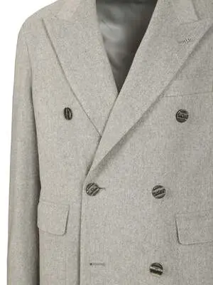 Tagliatore London Double-breasted Wool And Cashmere Coat - Gray
