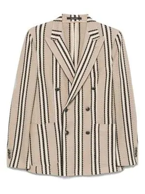 Tagliatore Double-breasted Jacket In Linen And Cotton Jersey