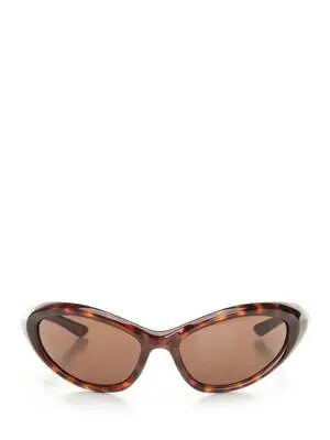Balenciaga Sporty B Round Af Sunglasses - Brown