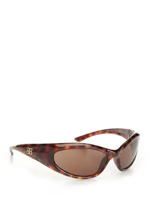 Balenciaga Sporty B Round Af Sunglasses - Brown