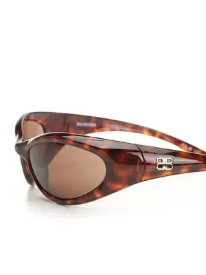Balenciaga Sporty B Round Af Sunglasses - Brown