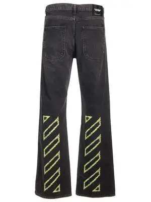 Off-White Relaxed Fit Diag Jeans - Black