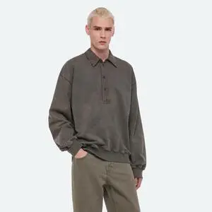 Helmut Lang Garment-dyed Terry Polo - Dark Moss