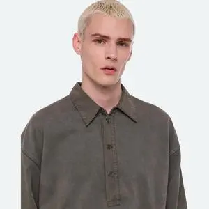 Helmut Lang Garment-dyed Terry Polo - Dark Moss
