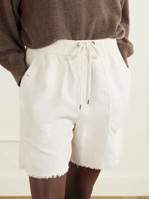 JAMES PERSE Lyocell, Linen And Cotton-blend High-rise Utility Shorts