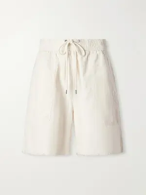 JAMES PERSE Lyocell, Linen And Cotton-blend High-rise Utility Shorts - Neutrals