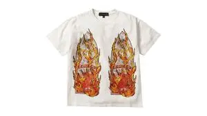 WHO DECIDES WAR Rhinestone Flame Glass Jersey - White