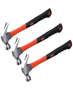 XDOVET Claw Hammer Fiberglass Handle Carbon Steel Anti-vibration Grip - Orange