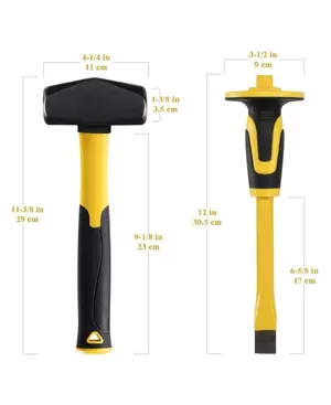 XDOVET Sledge Hammer Flat Chisel Hand Protection Masonry Drilling Anti-slip Handle