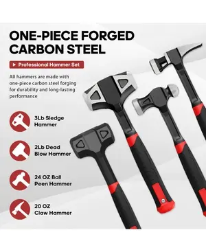 XDOVET Hammer Set Carbon Steel Rubber Grip