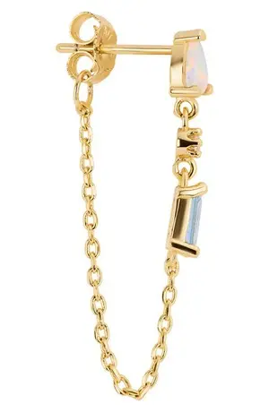 ATHRA LUXE Multi Stone Chain Drop Earrings